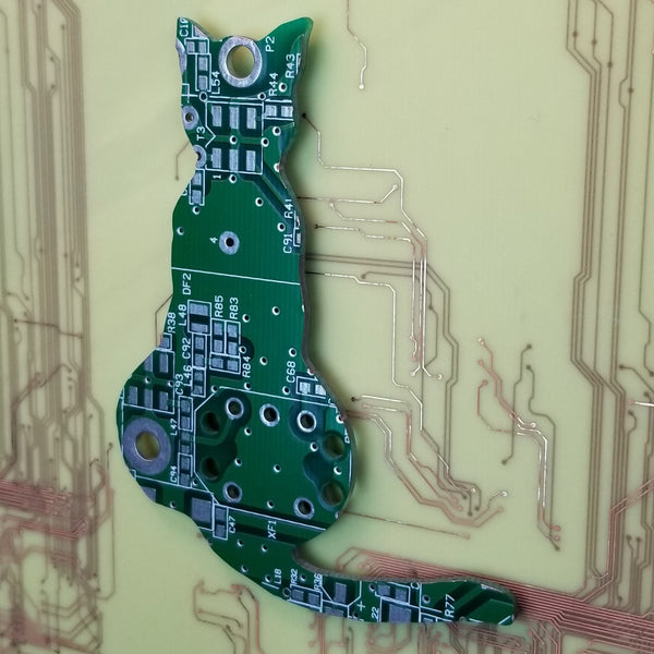 Circuit Board Cat | Choose Option: Magnet, Ornament, or Pin - TechWears Ltd